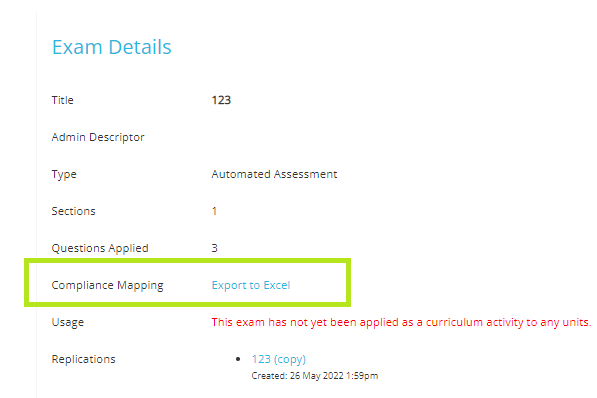 Question Compliance Mapping – Vasto Software