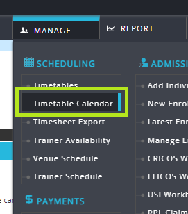 Add a New Timetable Item – Vasto Software