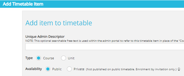 Timetable Setup - Add Details on Page 1 – Vasto Software