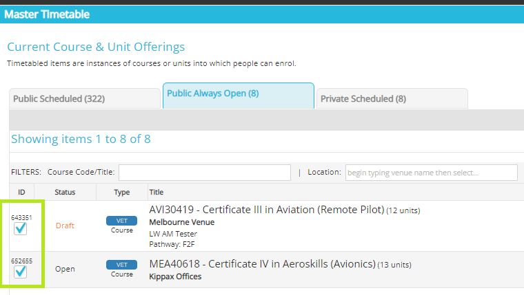 Group Timetables & Advanced Enrolment Functions – Vasto Software