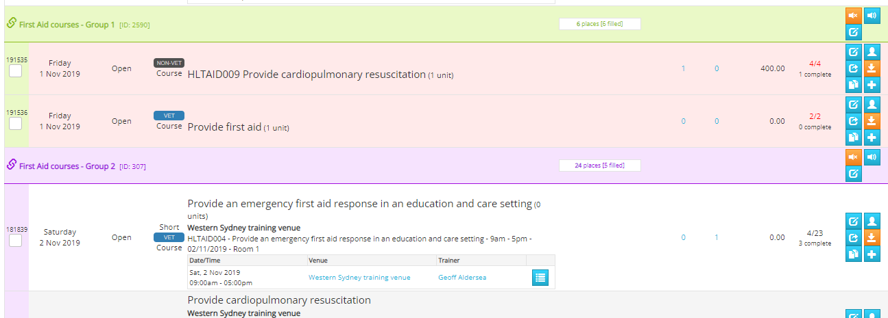 Group Timetables & Advanced Enrolment Functions – Vasto Software