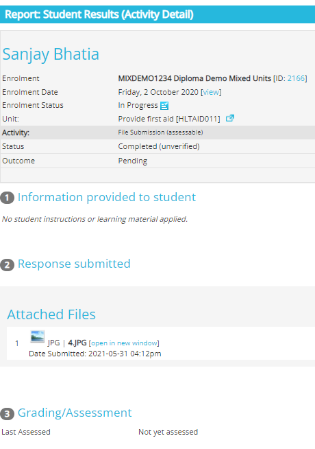 Progress Tracker - Units and Activities – Vasto Software