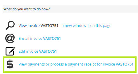 View or Record Invoice Payments – Vasto Software