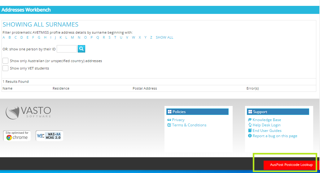 Error Clean-up Tools - Address Verification Tool – Vasto Software