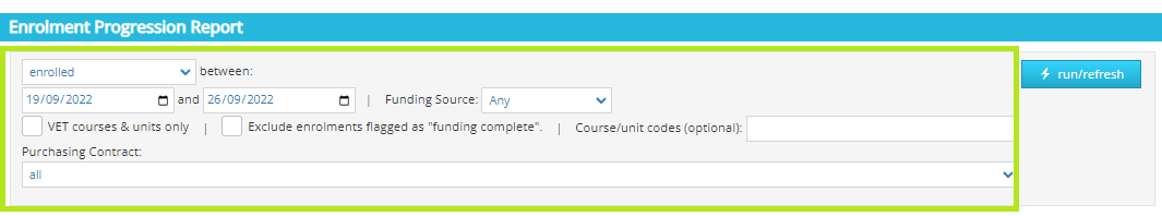 Enrolment Progression Reports – Vasto Software